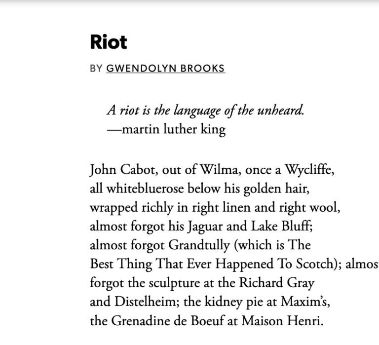 text of Gwendolyn Brooks’s “Riot” – Modern & Contemporary American ...